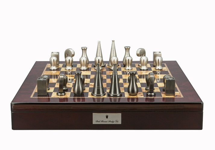 Dal Rossi Italy Chess Set Mahogany Finish 20″ With Compartments, With ...